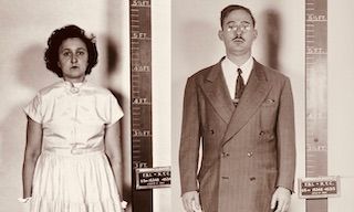 Ethel and Julius Rosenberg's mugshots from their arrest in 1950