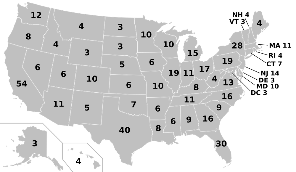 The Electoral College Map. The 2024 allocation of electoral college ...